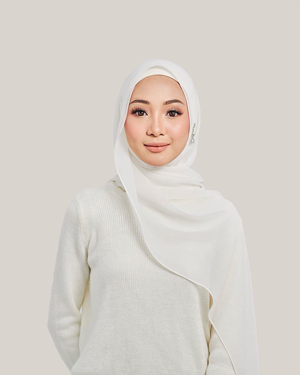 Chiffon Silk in Offwhite | Guzel KL